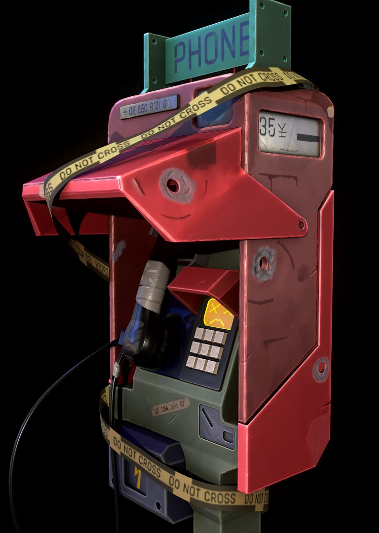 3D Model Stylized Phone Booth - TurboSquid 2155287