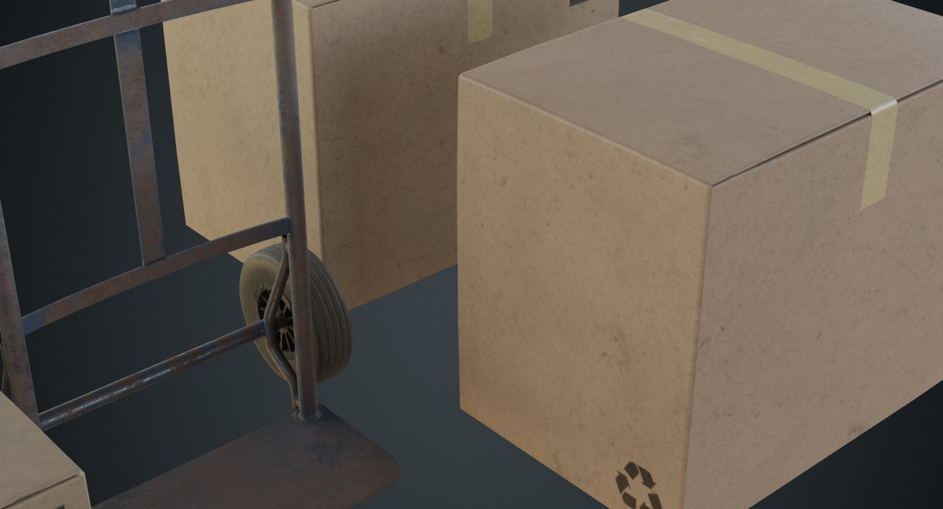 Hand Truck Boxes 4b 3D Model - TurboSquid 1418708