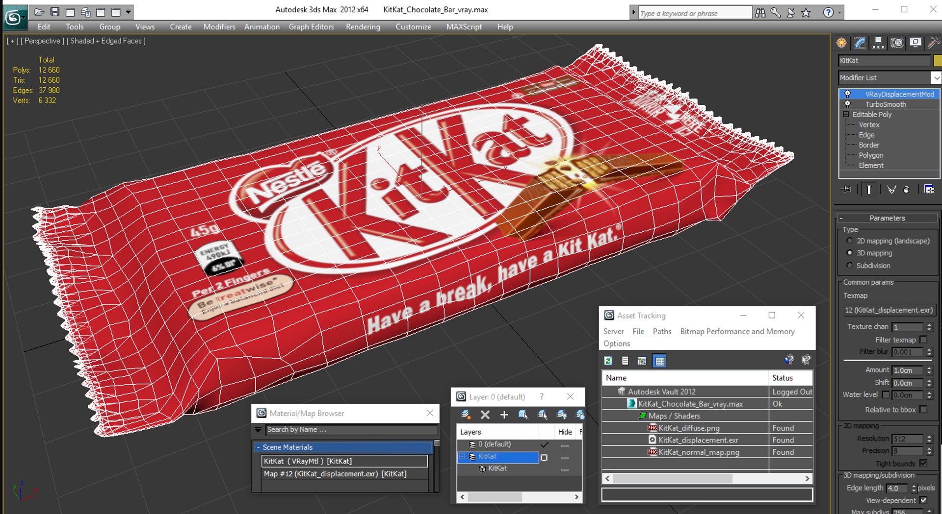 Kitkat Chocolate Bar 3D Model - TurboSquid 1418817