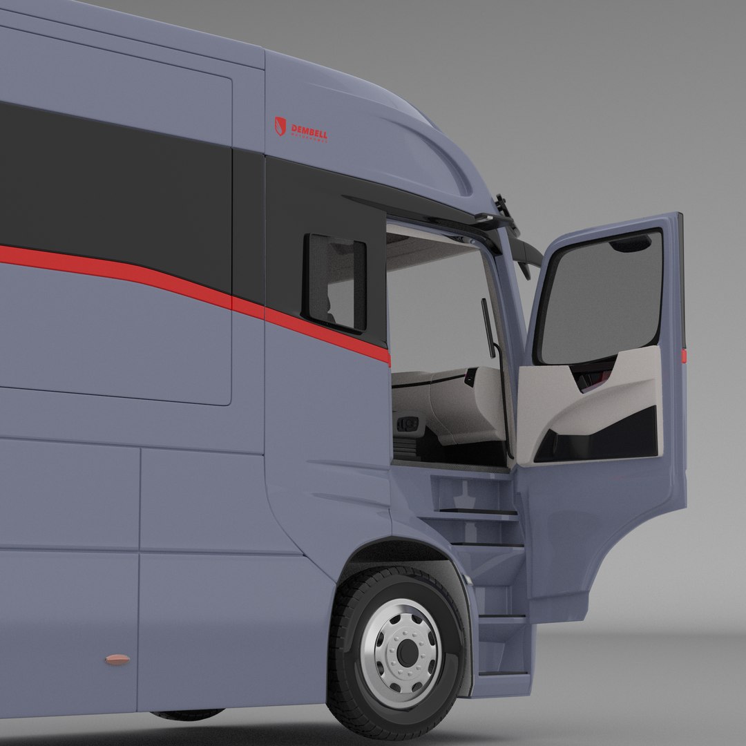 Dembell Motorhome Model M Grey-Blue Color Class A Mercedes-Benz Actros Gigaspace Chassis 3D ...