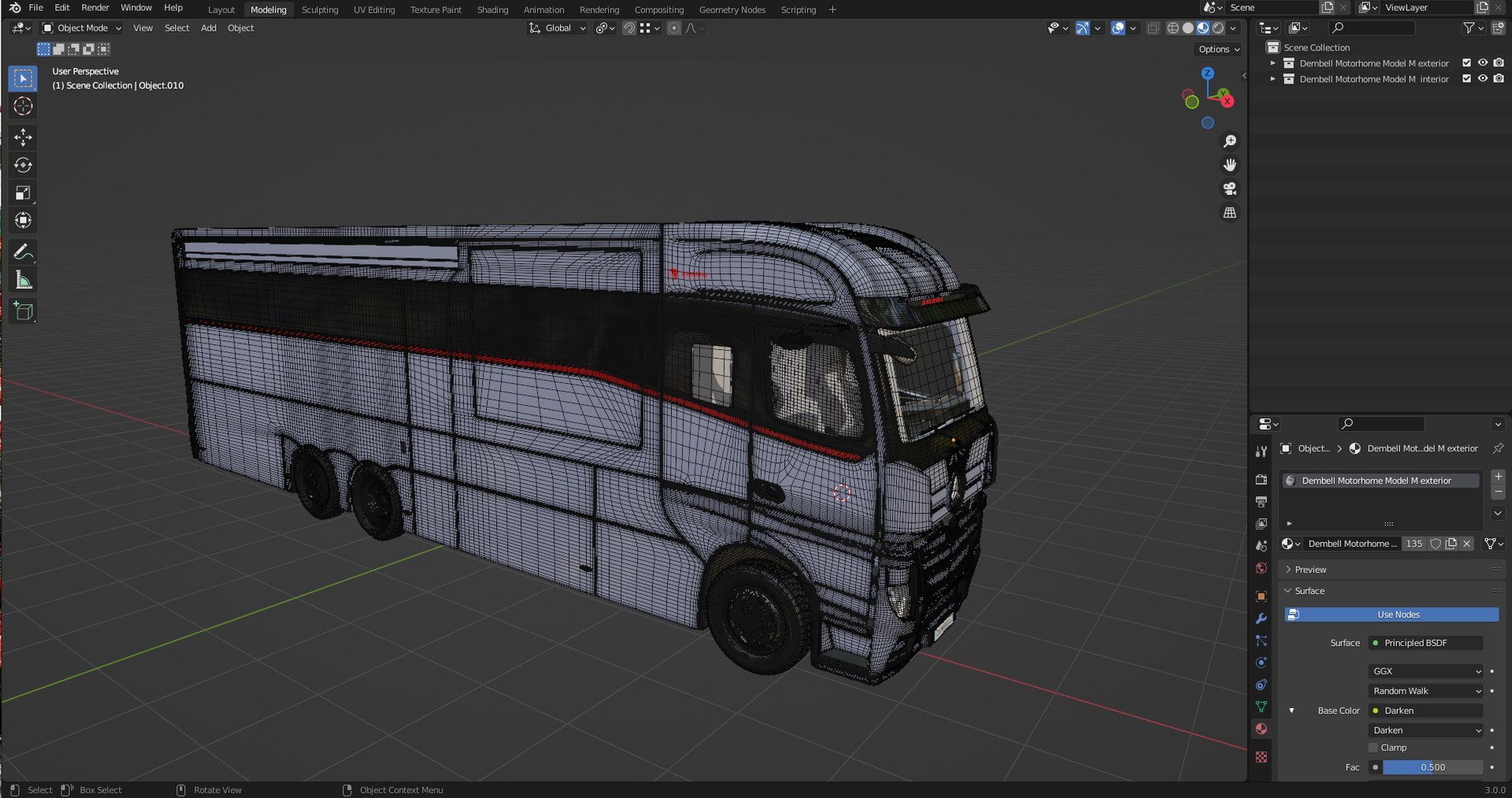 Dembell Motorhome Model M Grey-Blue Color Class A Mercedes-Benz Actros ...