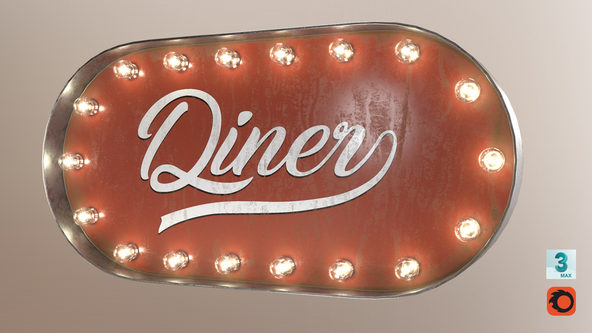 The American Sign Diner 3D Model - TurboSquid 1939830