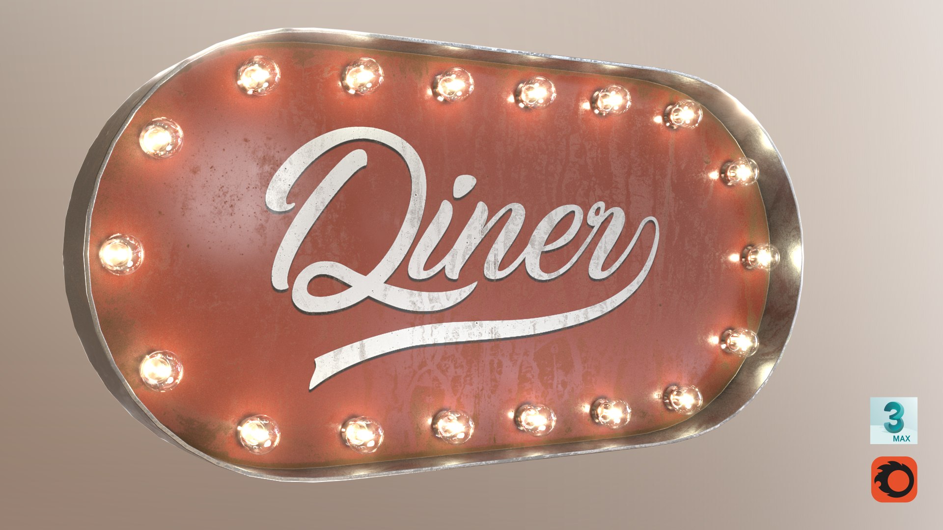 The American Sign Diner 3D Model - TurboSquid 1939830