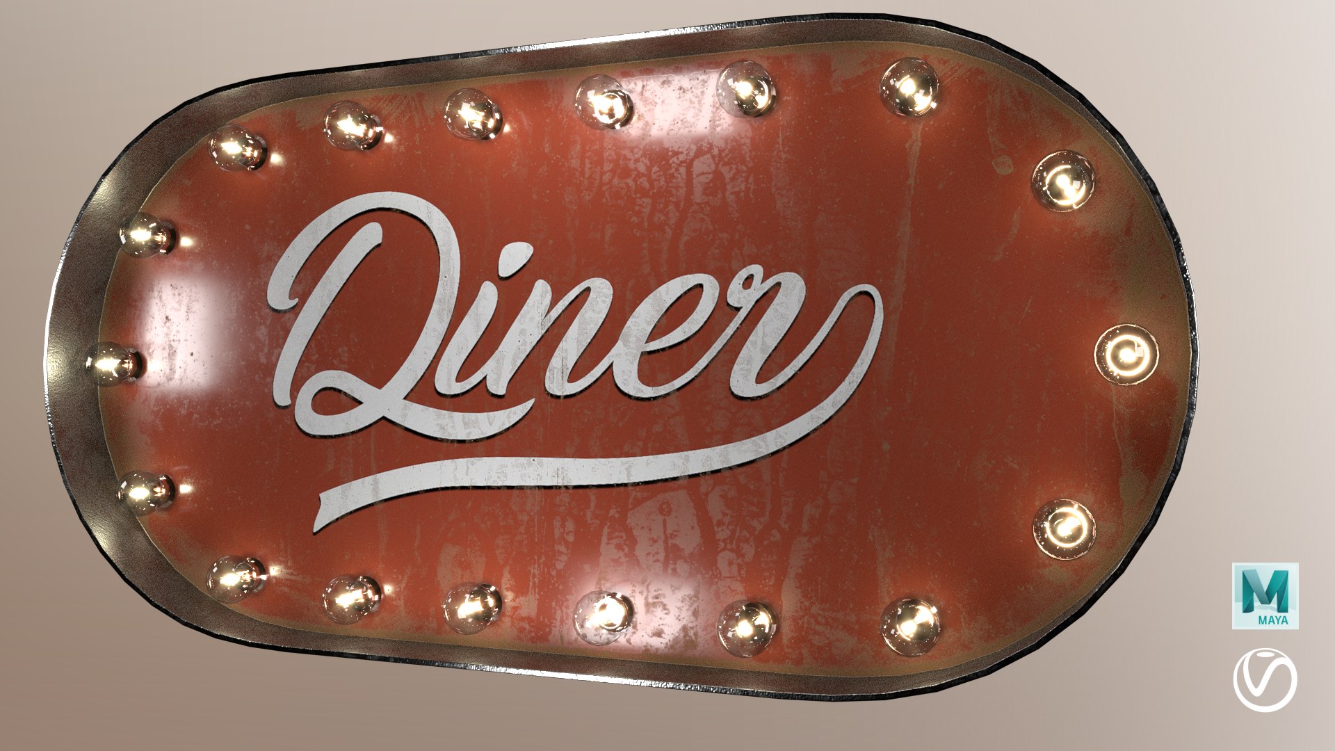 The American Sign Diner 3D Model - TurboSquid 1939830