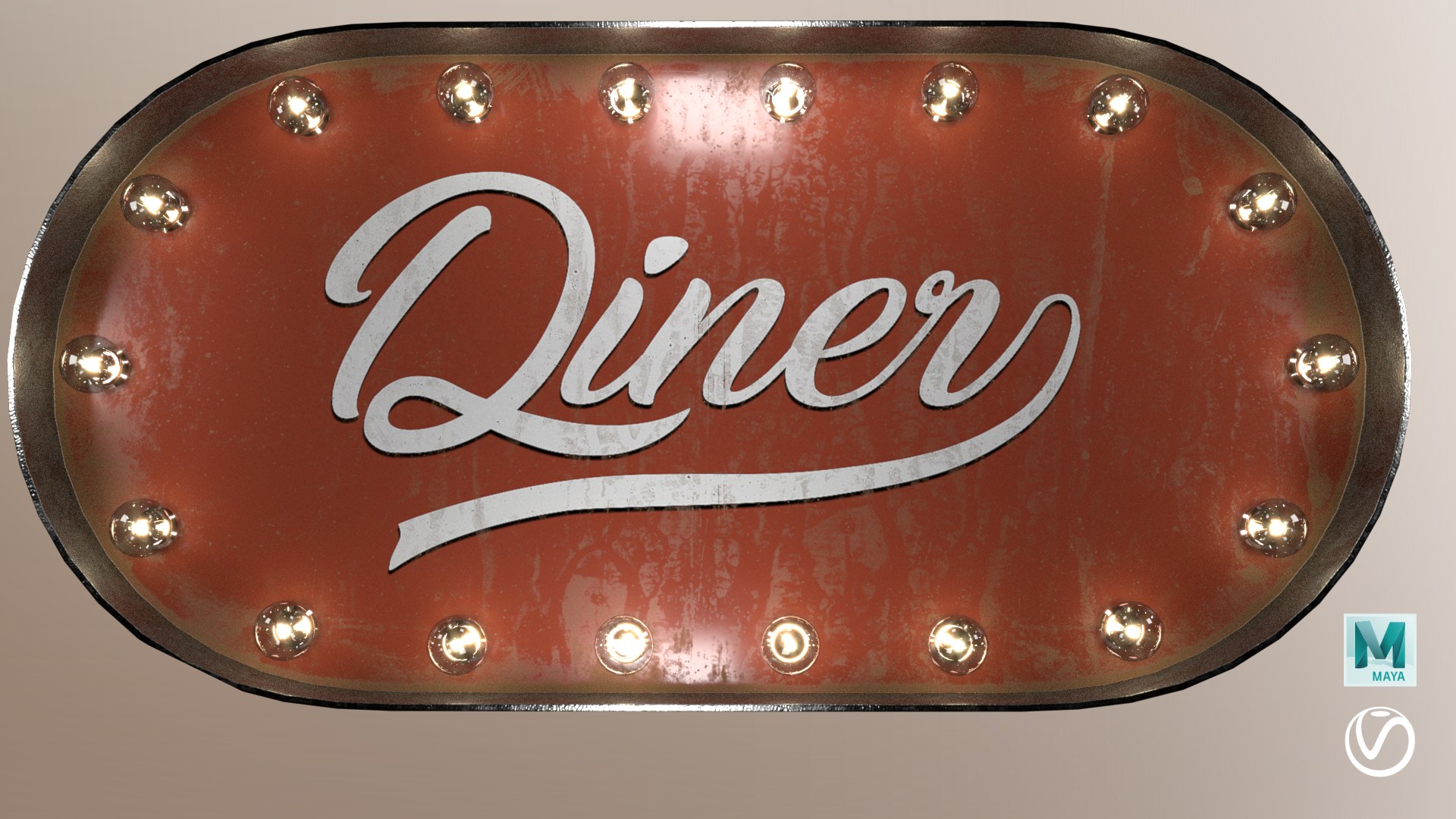 The American Sign Diner 3D Model - TurboSquid 1939830