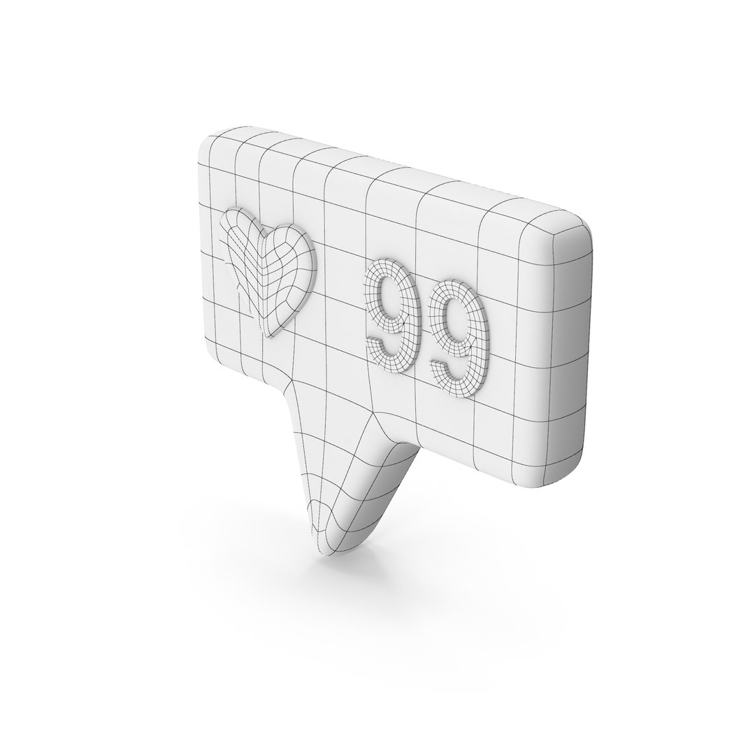 99 Likes Social Media Banner 3D Model - TurboSquid 2168744