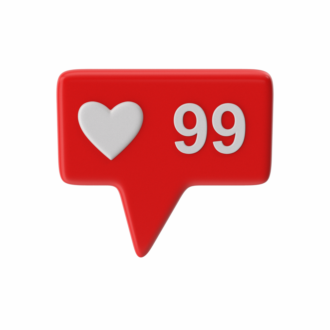 99 Likes Social Media Banner 3D Model - TurboSquid 2168744