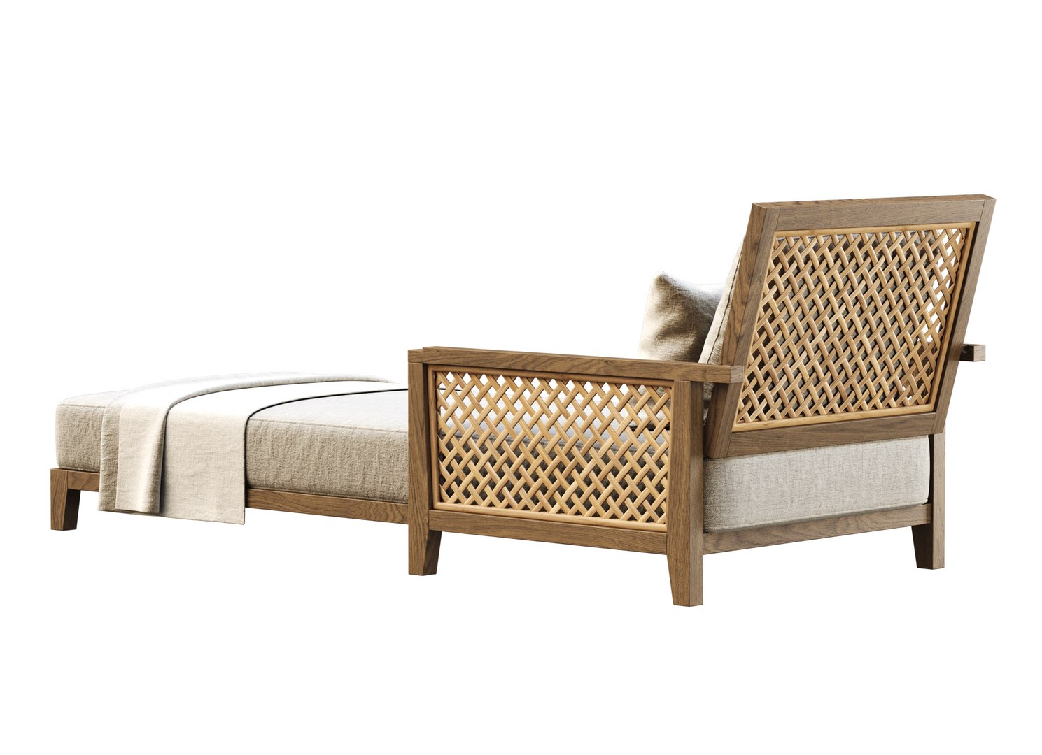 3D Karen Wooden Chaise Lounge By Bpoint Model - TurboSquid 2186669