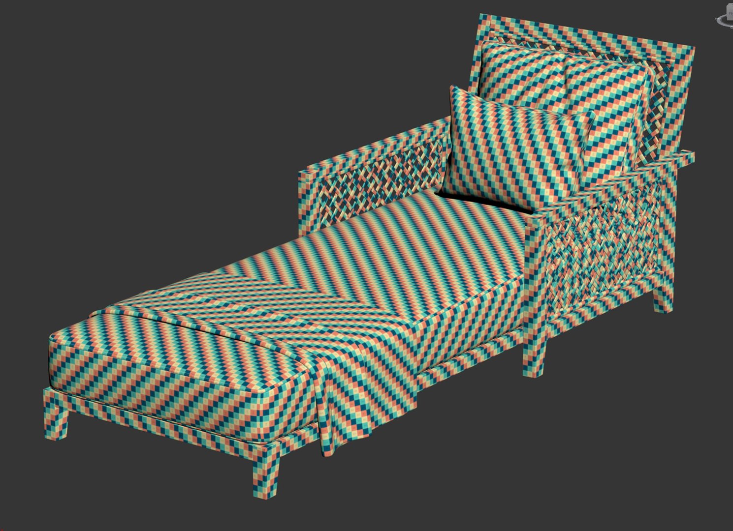 3D Karen Wooden Chaise Lounge By Bpoint Model - TurboSquid 2186669