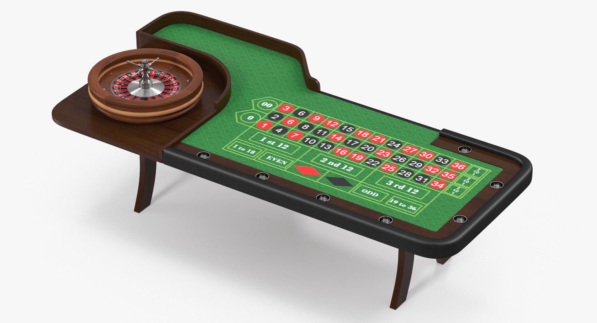 Casino roulette table 3D model - TurboSquid 1209678
