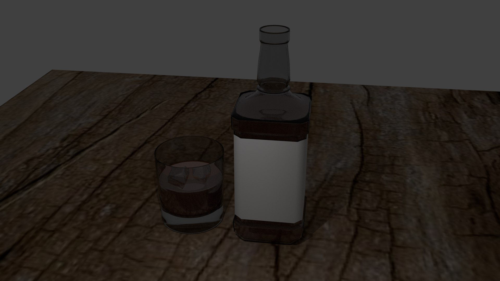 3d whiskey bottle glass model
