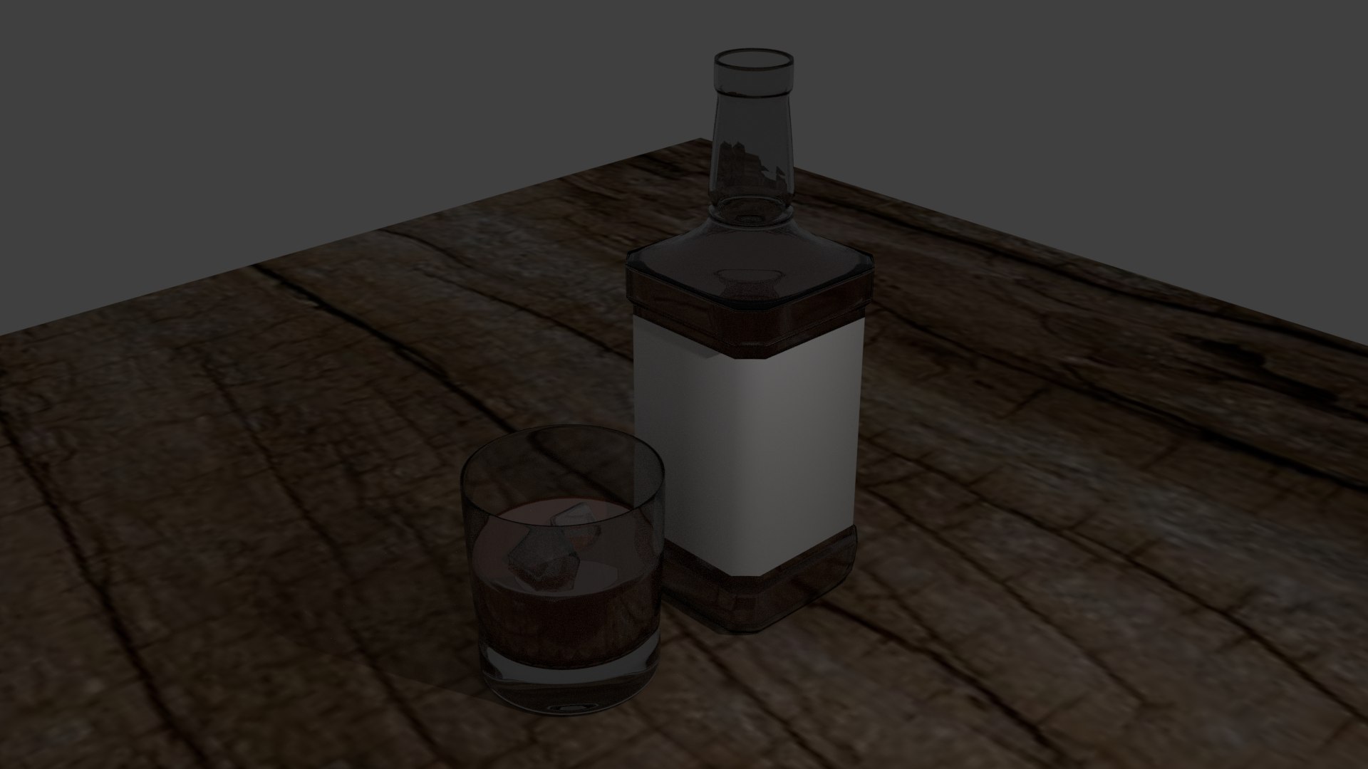 3d whiskey bottle glass model