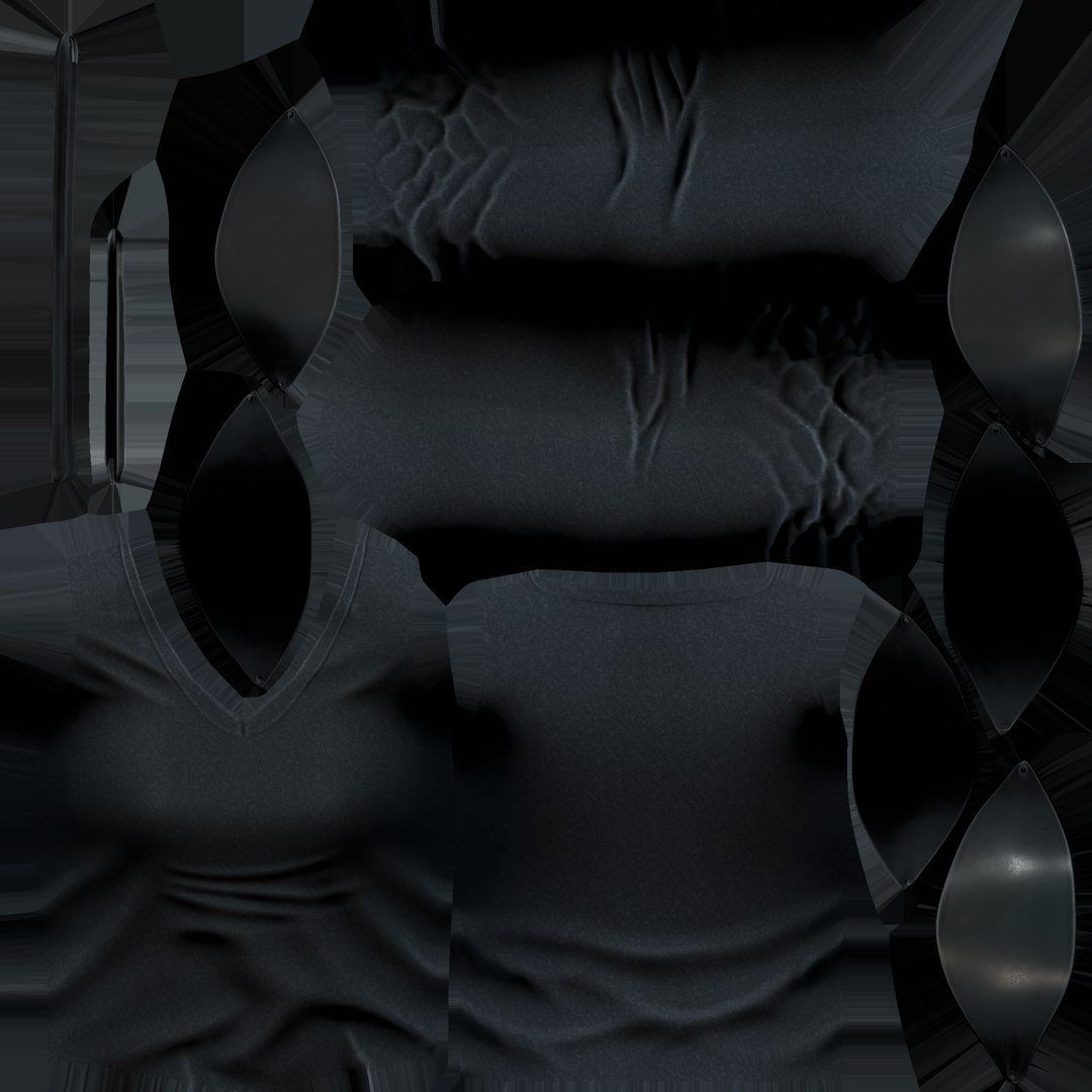 3D model Armour Shoulder Pads Long Sleeve Stretch Fashion Sweater Top ...