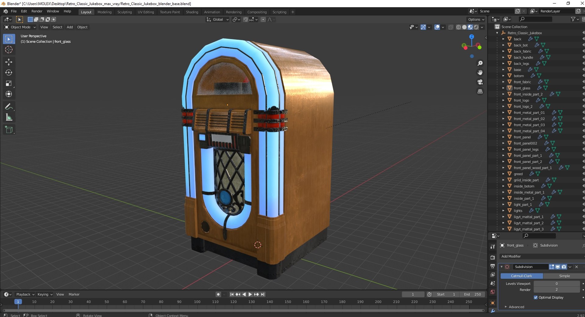 3D Retro Classic Jukebox Model - TurboSquid 2180071