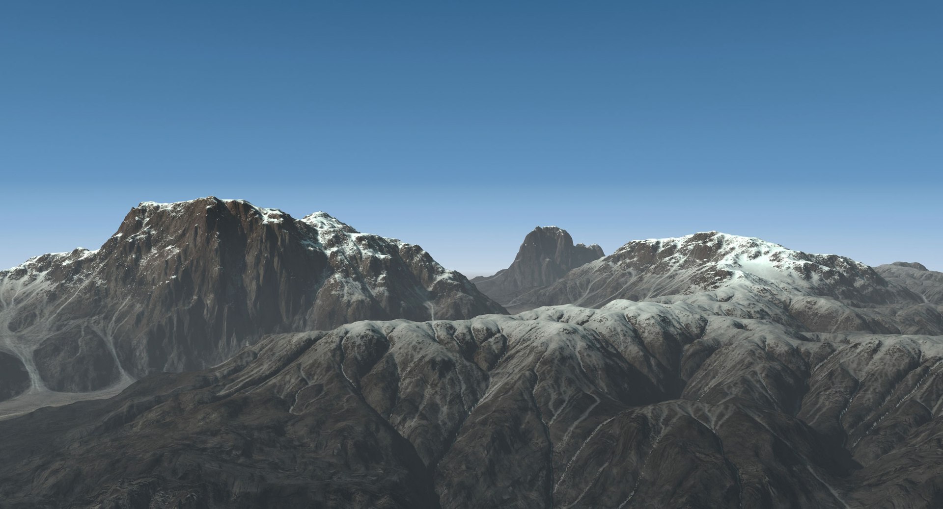 3d Mountain Range Ravine Terrain Landscape
