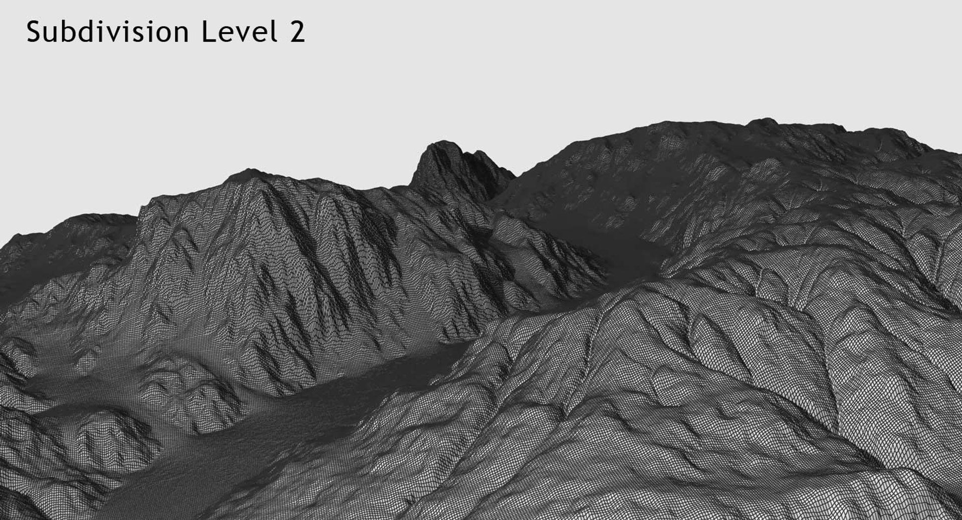 3d Mountain Range Ravine Terrain Landscape