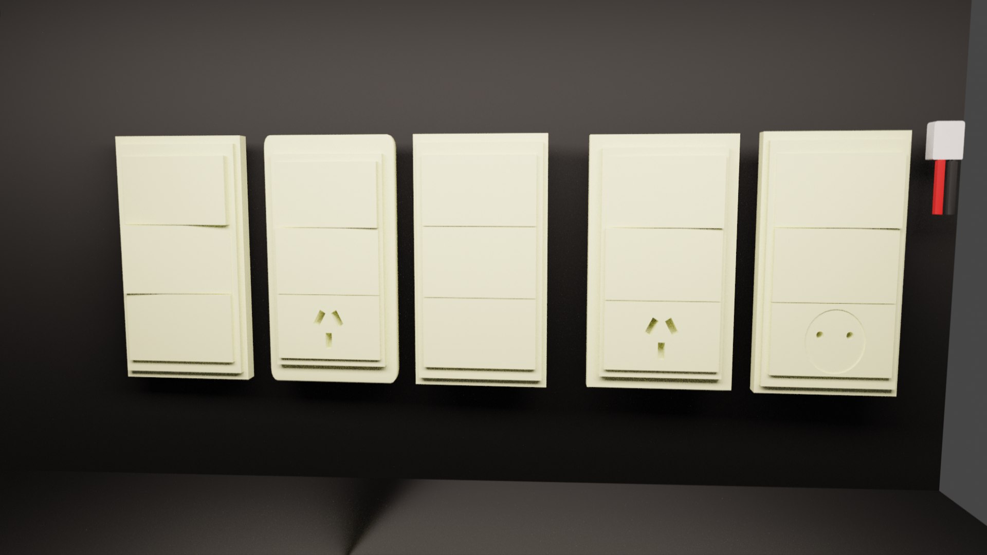 5 Usual Switches BLENDER Model - TurboSquid 2081805