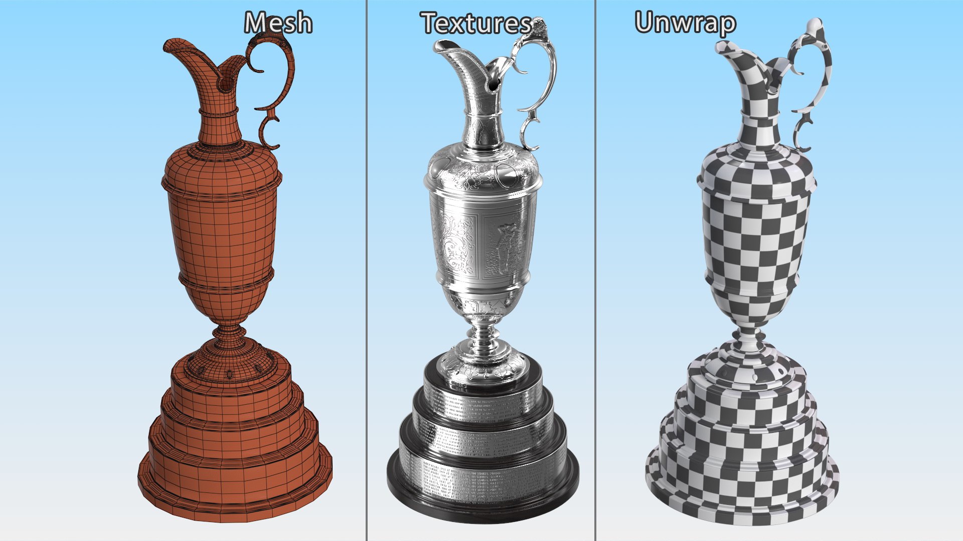 3D Model Golf Trophies Collection - TurboSquid 2356978