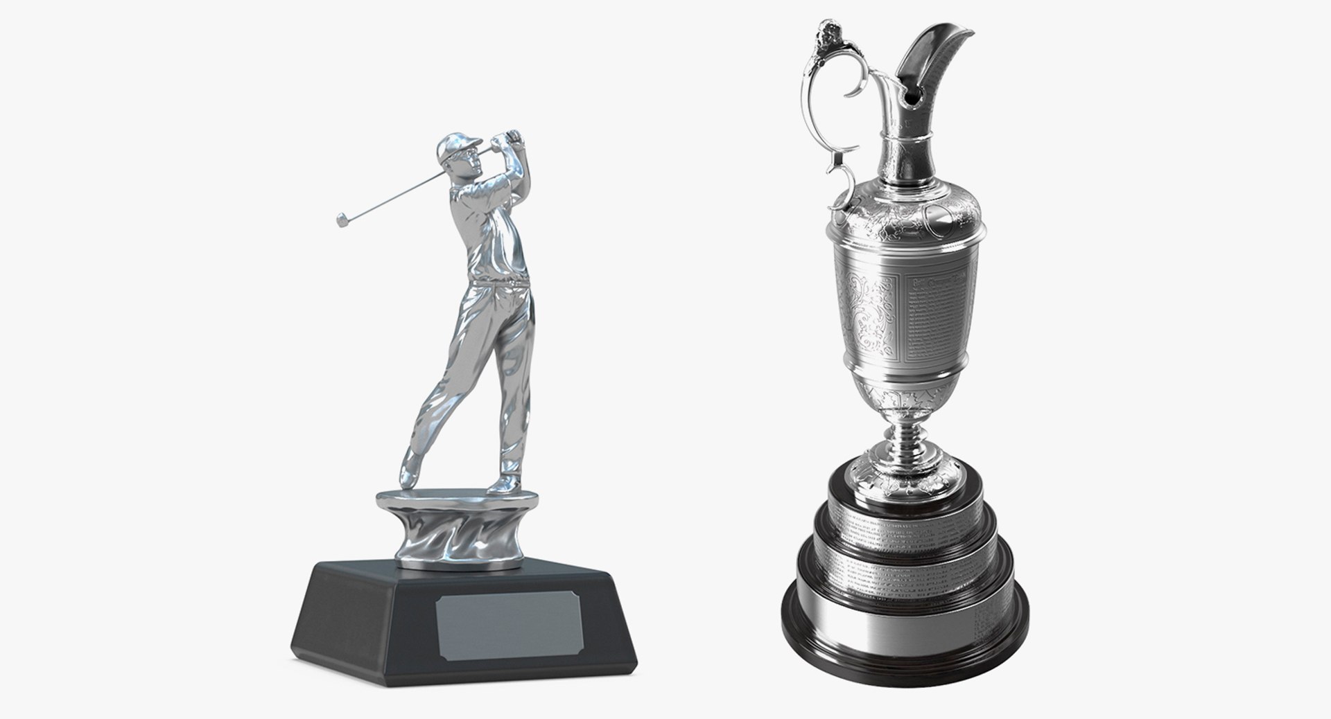 3D Model Golf Trophies Collection - TurboSquid 2356978