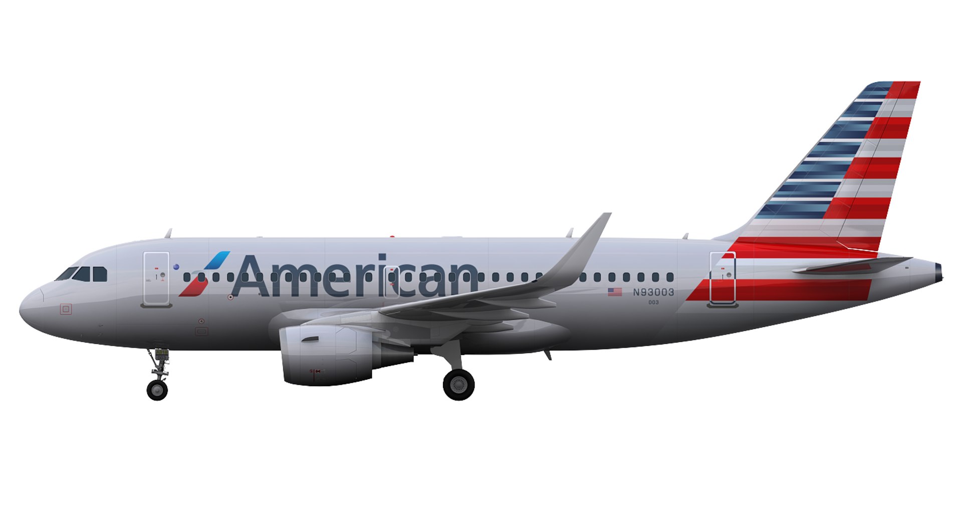 3d a319 american airlines model