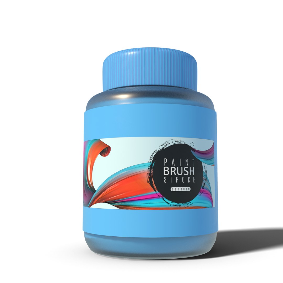 3D Paint Bottle Sky Blue Color Model - TurboSquid 2090231