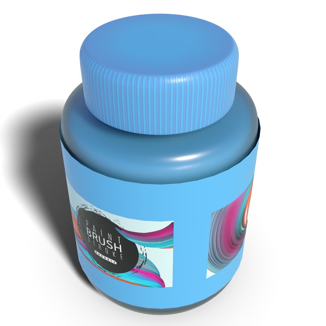 3D Paint Bottle Sky Blue Color Model - TurboSquid 2090231