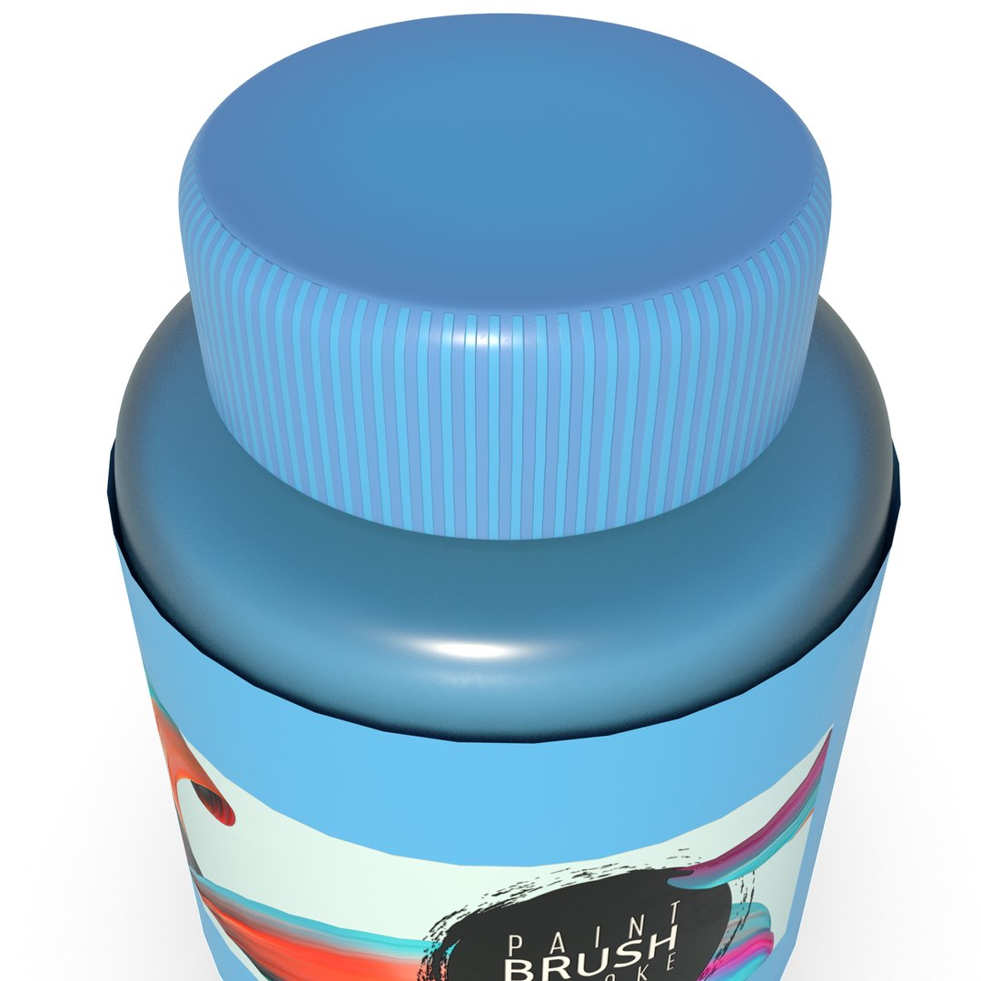3D Paint Bottle Sky Blue Color Model - TurboSquid 2090231