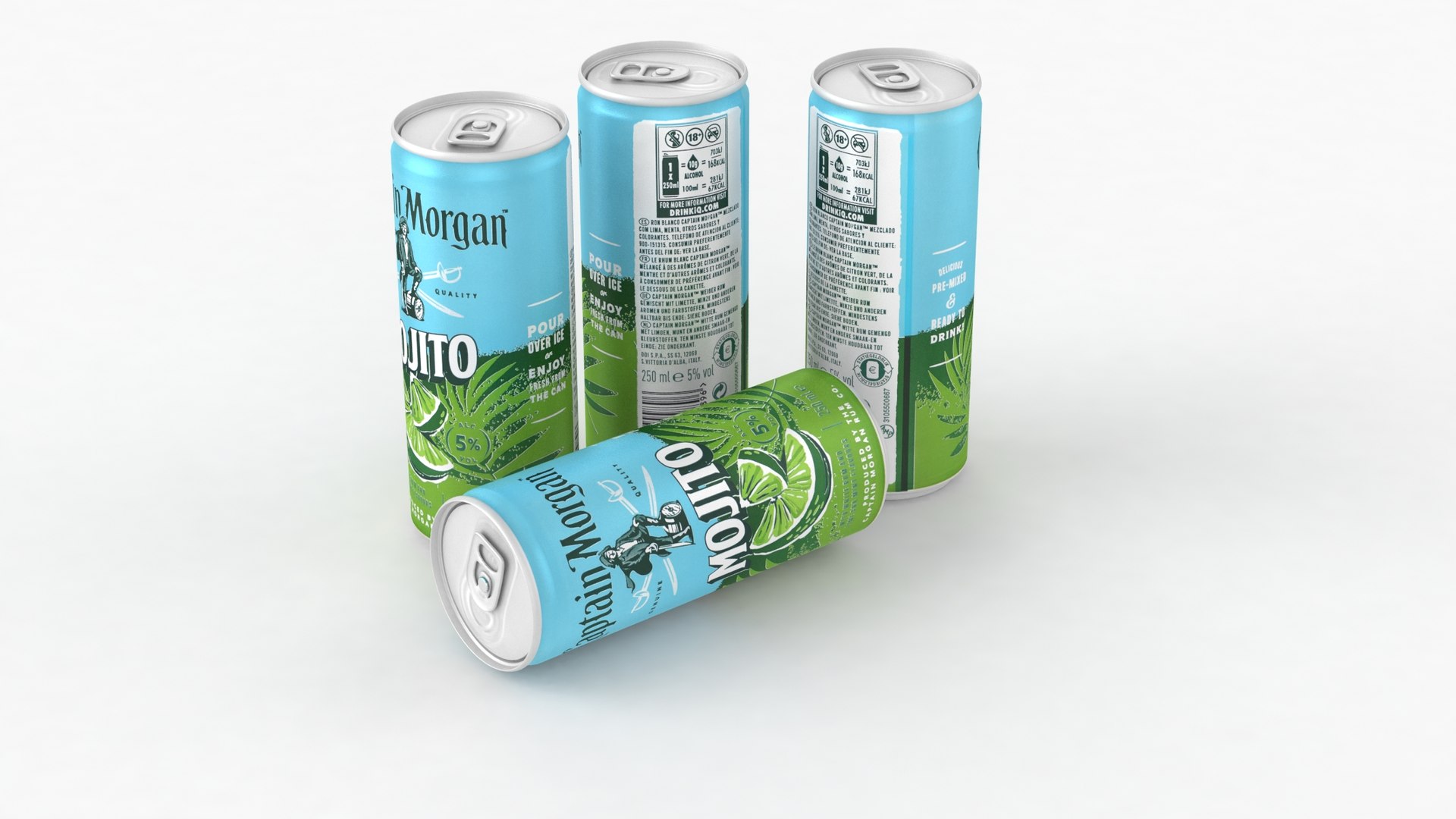 3D Alcohol Can Captain Morgan Mojito 250ml 2024 Model - TurboSquid 2249612