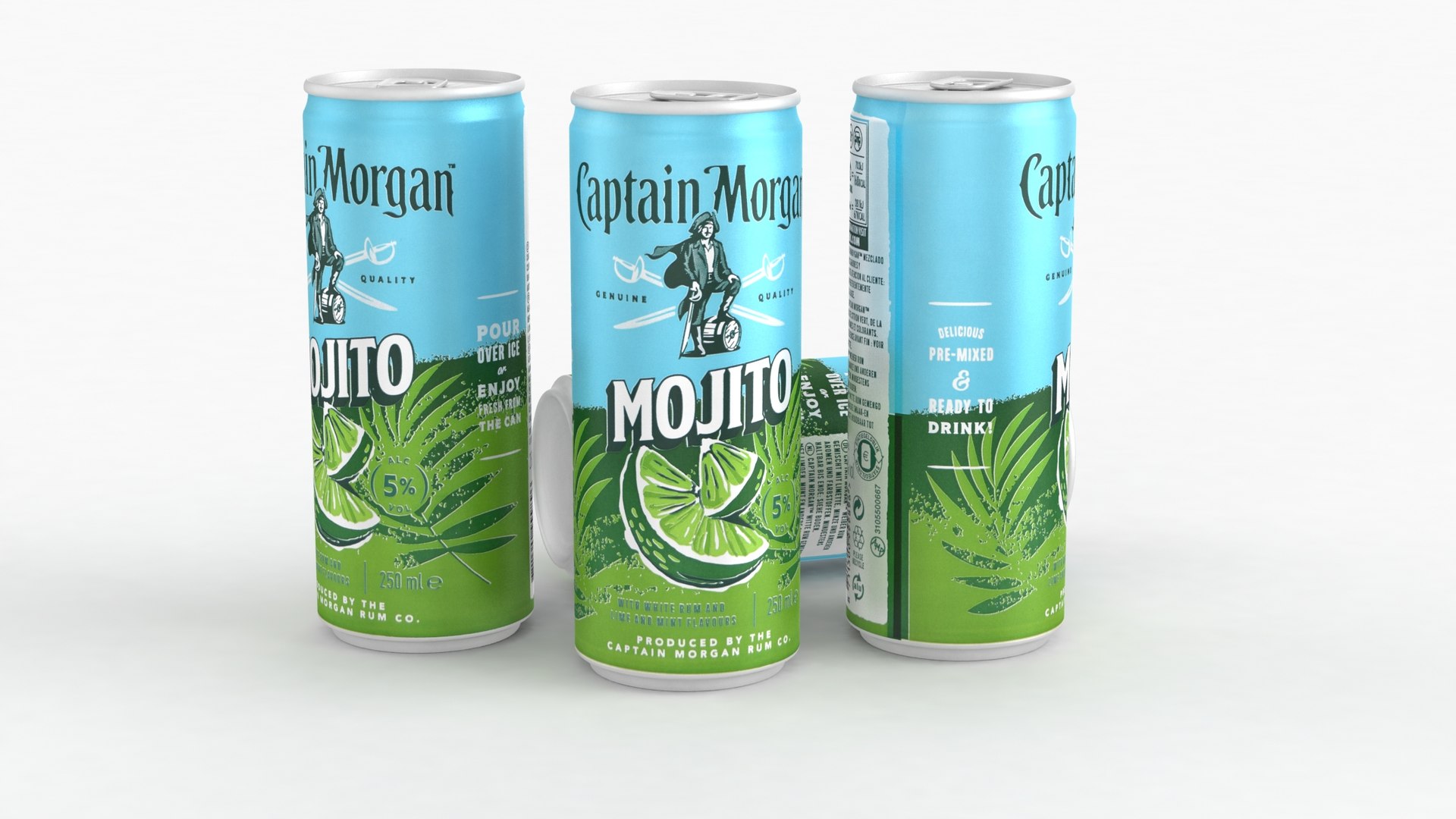 3D Alcohol Can Captain Morgan Mojito 250ml 2024 Model - TurboSquid 2249612