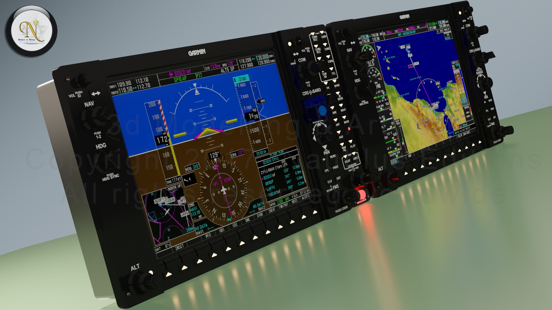 G1000 Garmin Glass Panel 3D Model - TurboSquid 1154552
