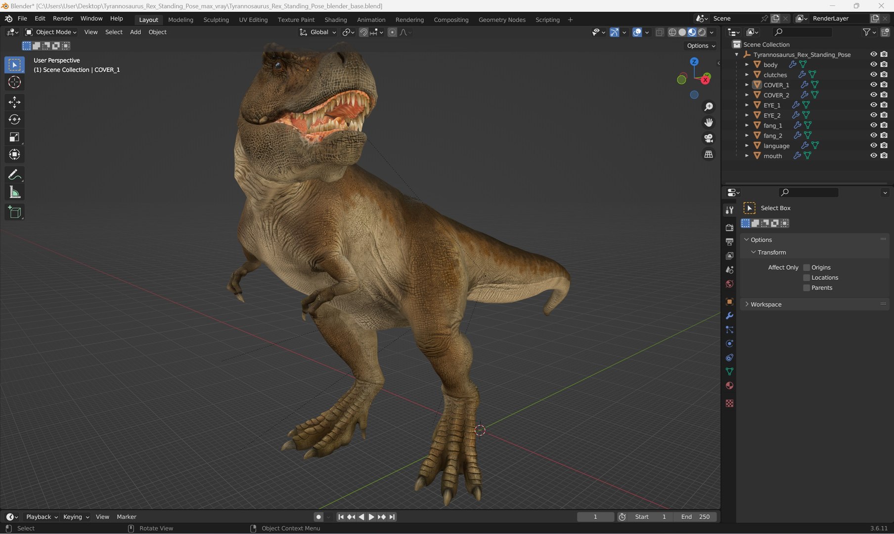 Tyrannosaurus Rex Standing Pose 3D - TurboSquid 2382809
