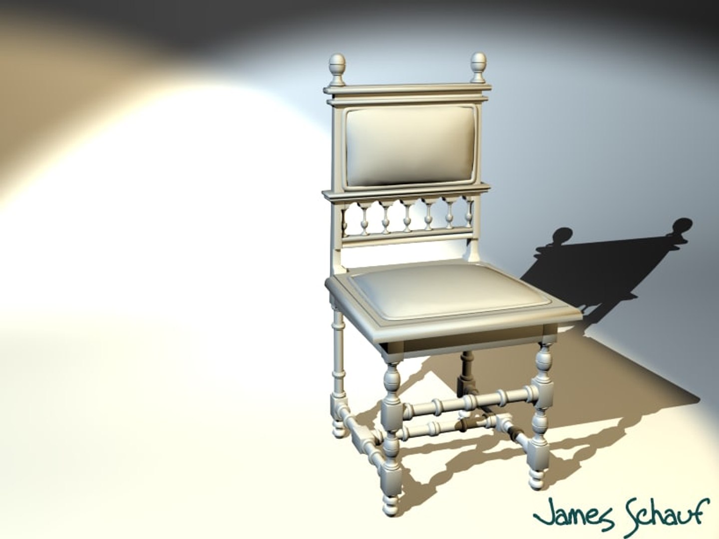3d old victorian chair antique model