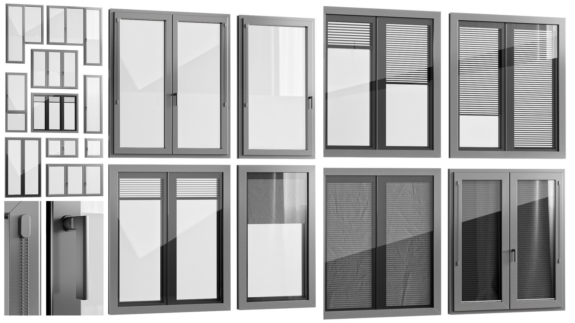 Windows Set 66 Pieces Model - TurboSquid 2378746