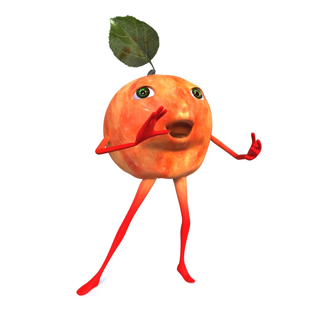 3d cartoon character apple