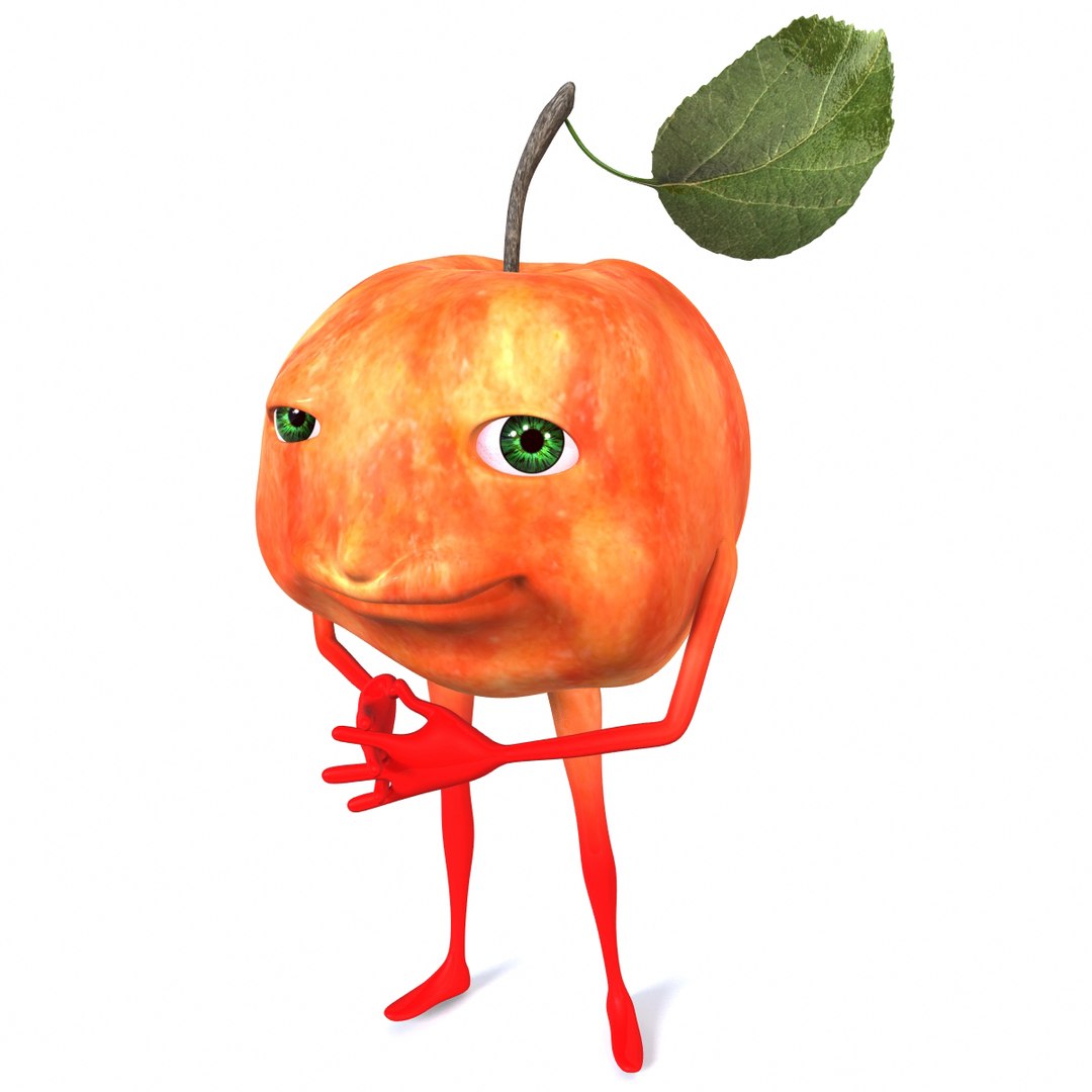 3d cartoon character apple