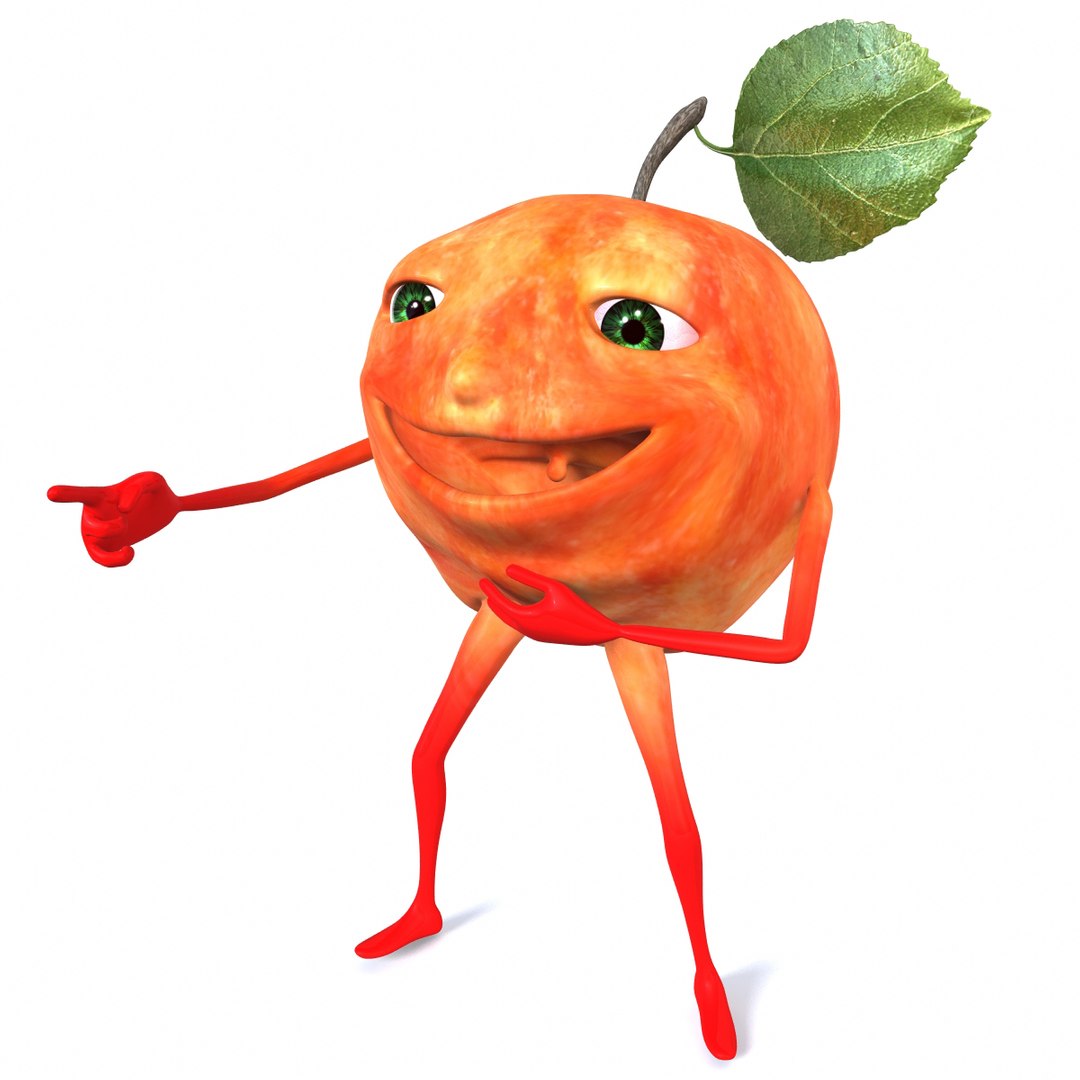 3d cartoon character apple