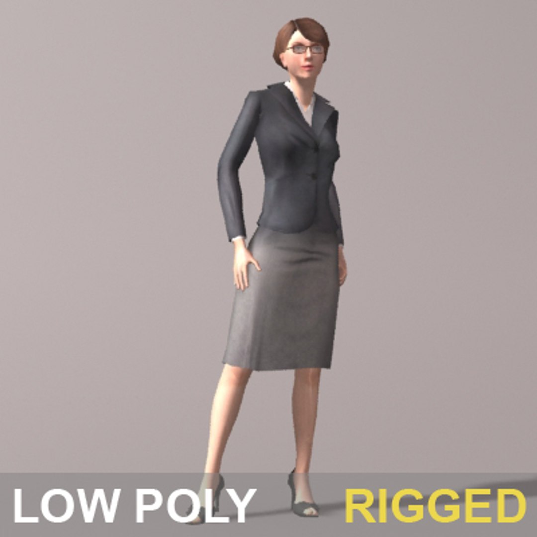 Business Woman Rigged 3d Model