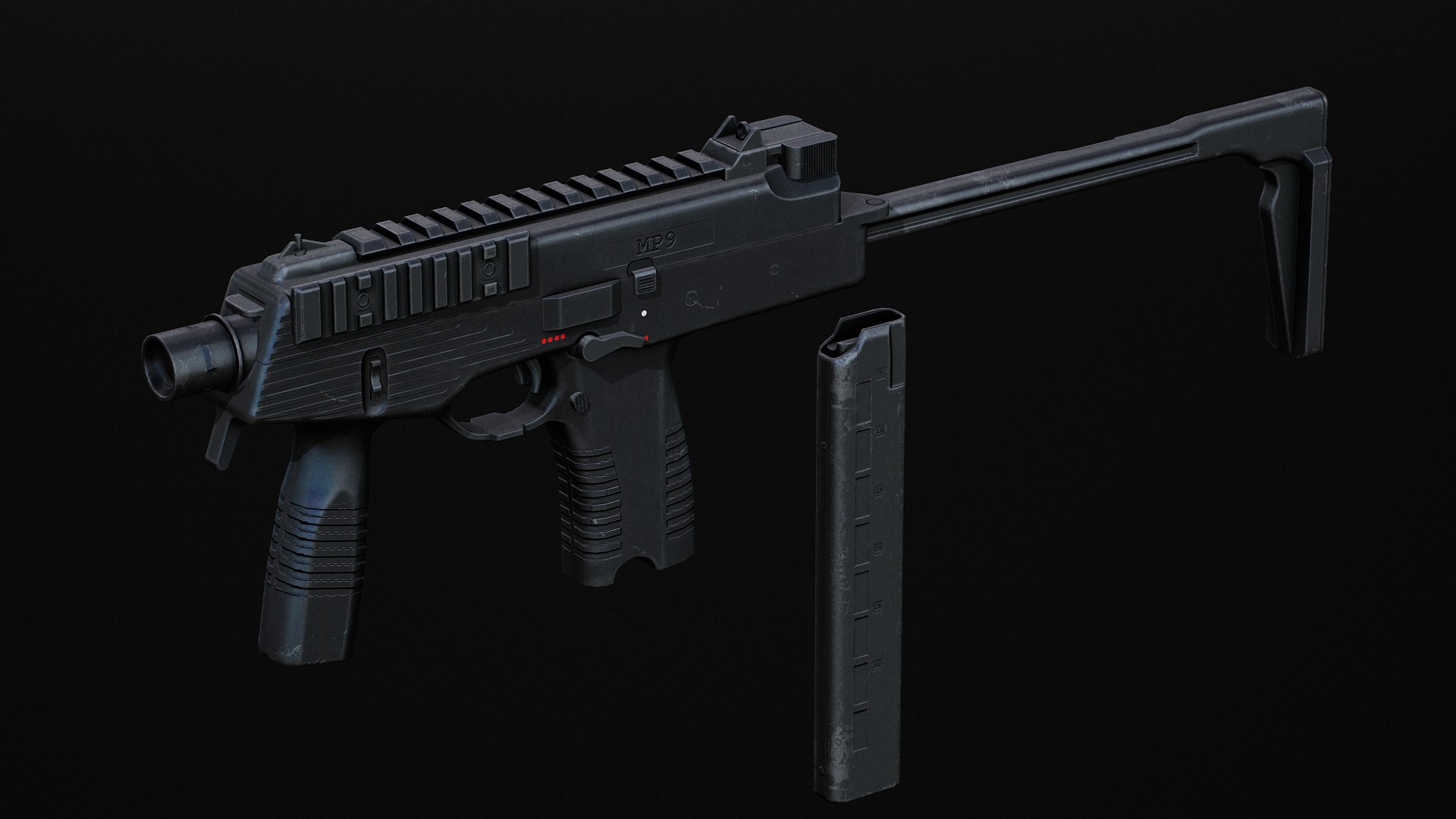 3D MP9 Submachine Gun - Mobile Ready Low Poly - TurboSquid 2279202
