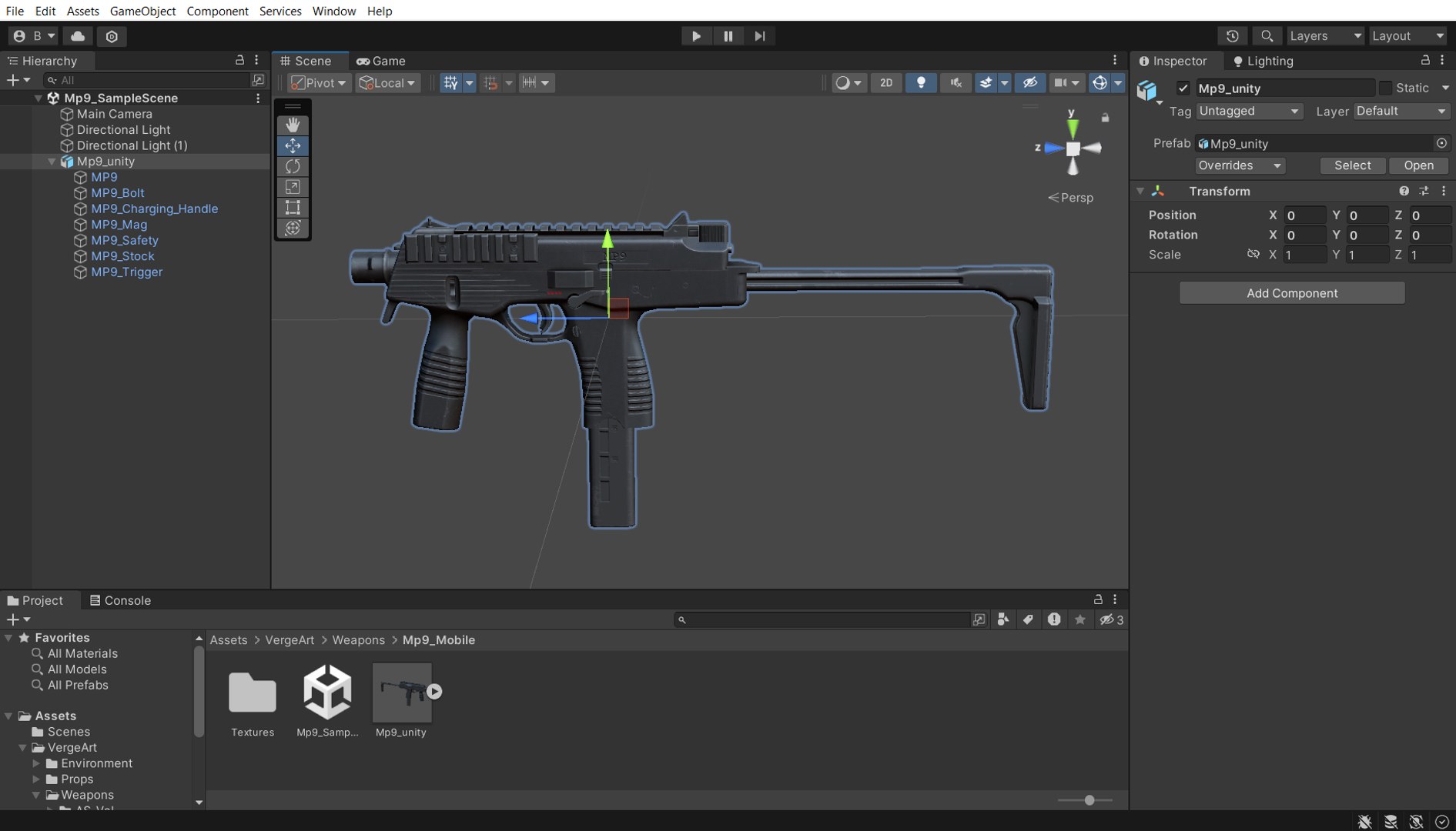 3D MP9 Submachine Gun - Mobile Ready Low Poly - TurboSquid 2279202