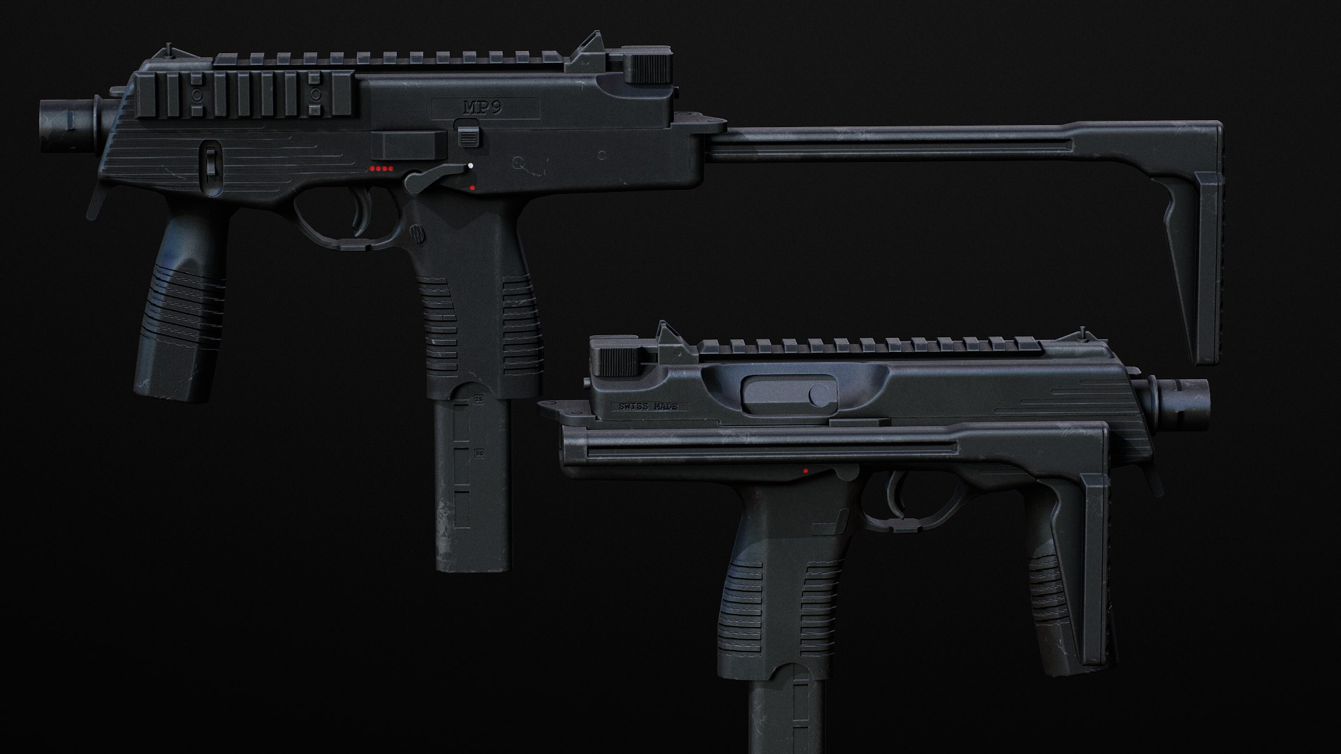 3D MP9 Submachine Gun - Mobile Ready Low Poly - TurboSquid 2279202