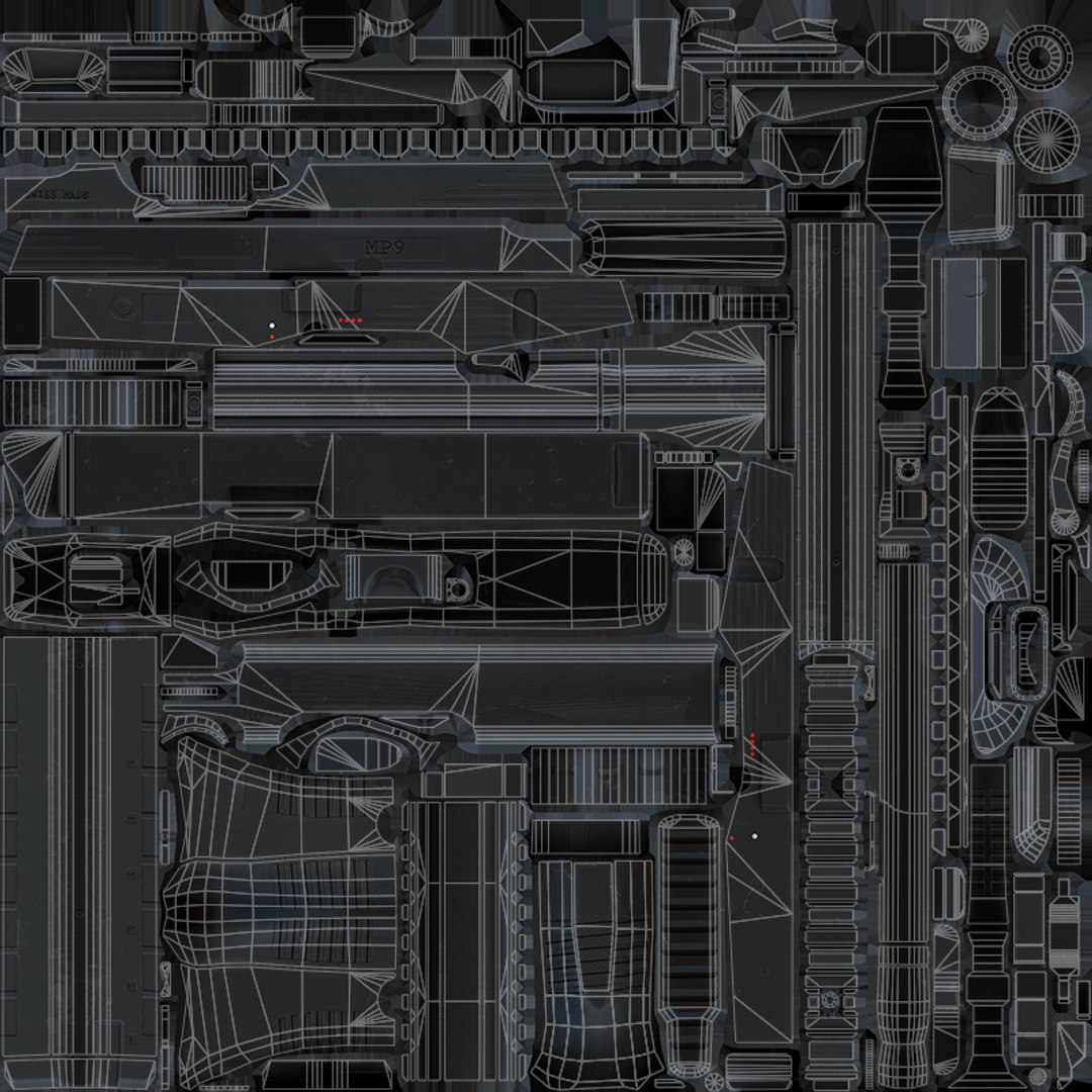 3D MP9 Submachine Gun - Mobile Ready Low Poly - TurboSquid 2279202