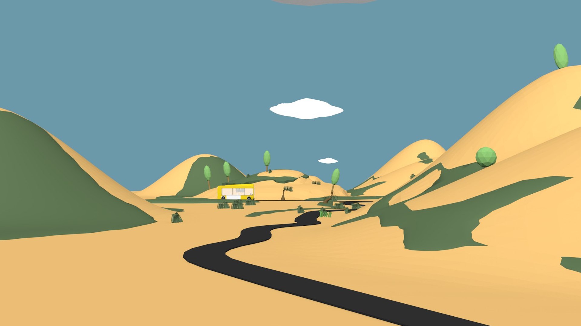 Free Cartoon Land 3d Model