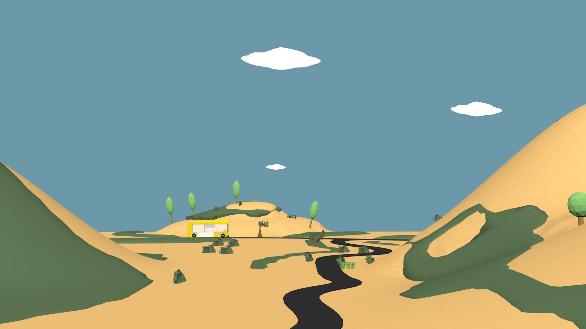 Free Cartoon Land 3d Model