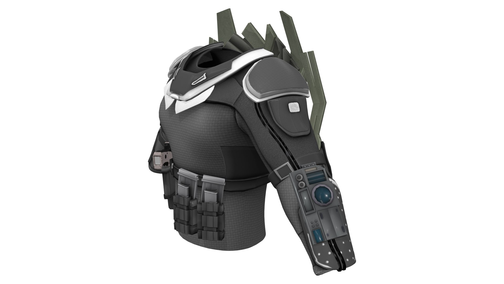 Sci-fi Cyborg Ranger Warrior Top With Guns Ammunition 3D - TurboSquid ...