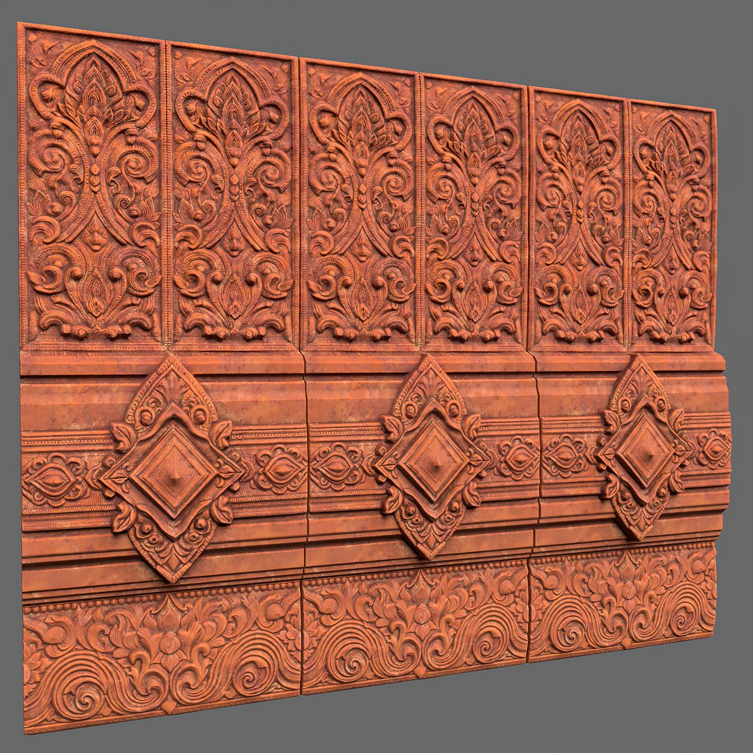 6 Low Poly PBR Asia Temple Walls Modular 3D Model - TurboSquid 2161999