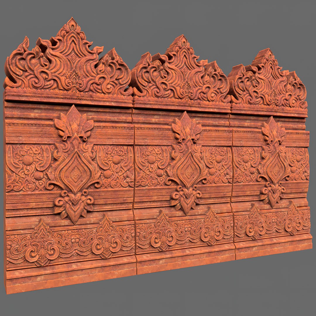 6 Low Poly PBR Asia Temple Walls Modular 3D Model - TurboSquid 2161999