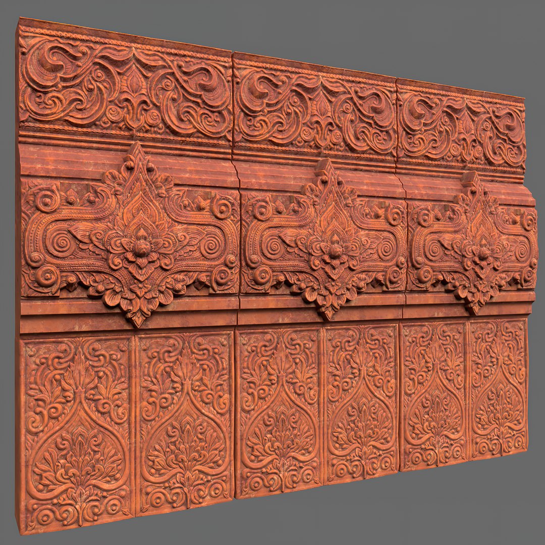 6 Low Poly PBR Asia Temple Walls Modular 3D Model - TurboSquid 2161999