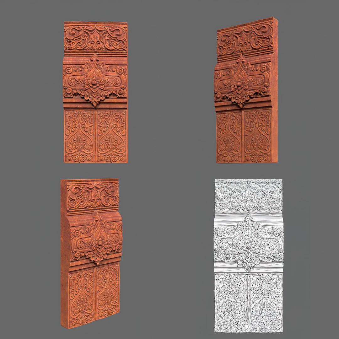 6 Low Poly PBR Asia Temple Walls Modular 3D Model - TurboSquid 2161999
