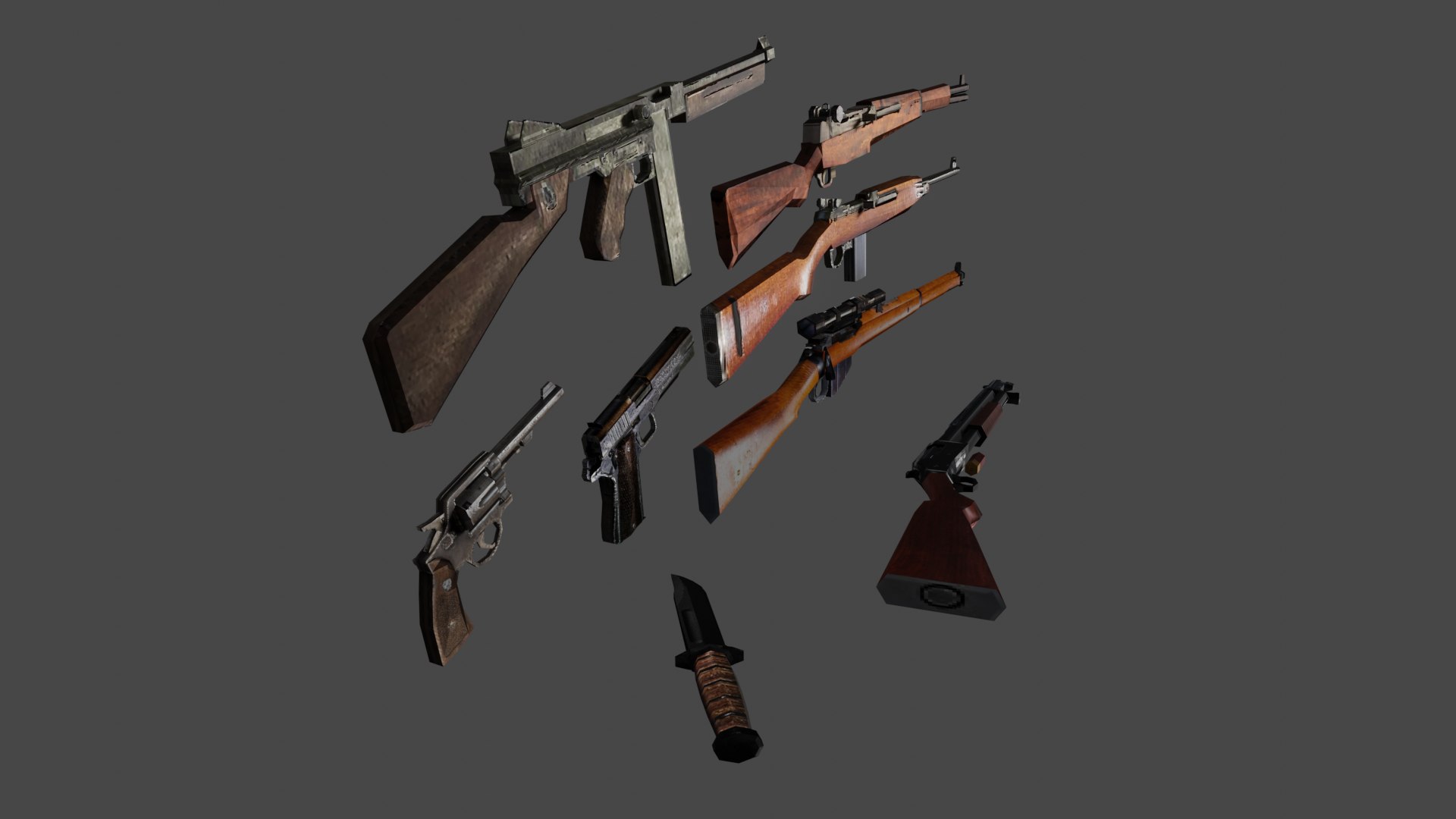 Retro PSX US Army Weapon Pack 3D - TurboSquid 1789111