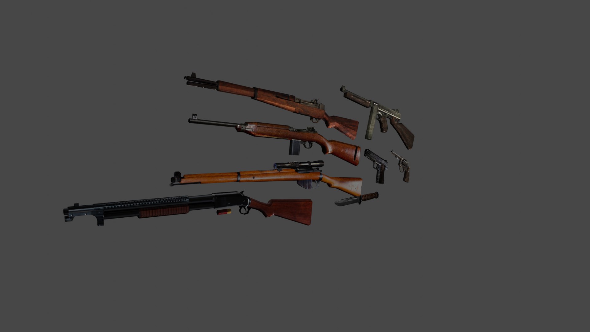 Retro PSX US Army Weapon Pack 3D - TurboSquid 1789111